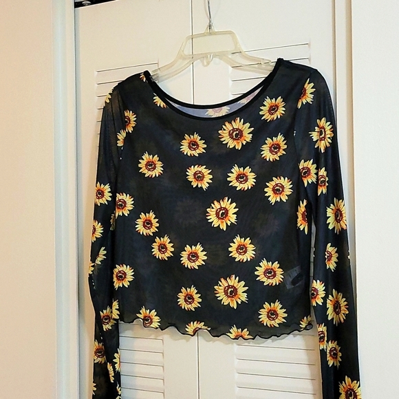 SHEIN | Tops | Sunflower Sheer Top | Poshmark